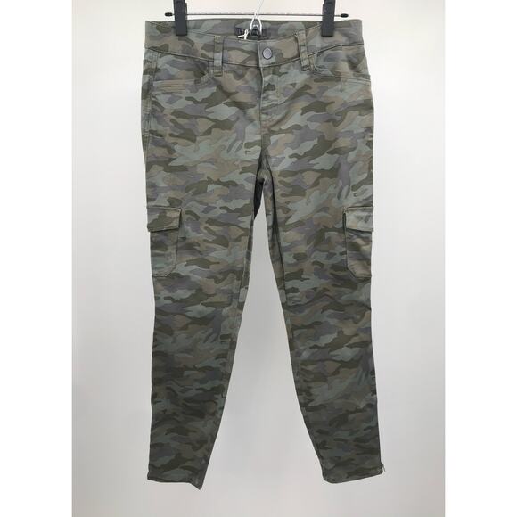 Level 99 | Pants & Jumpsuits | Level 99 Green Camo Skinny Crop Ankle ...